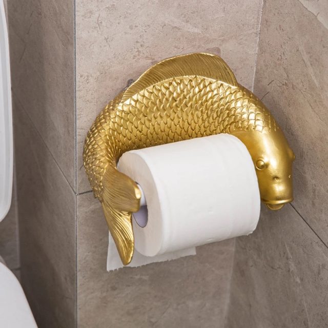 Gold Fish Toilet Paper Holder - Royal Toiletry Global