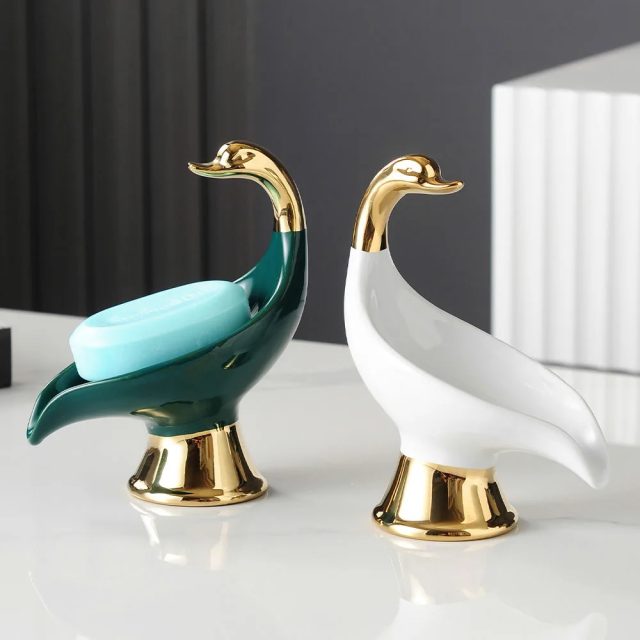 Modern Gold Swan Soap Dish - Royal Toiletry Global