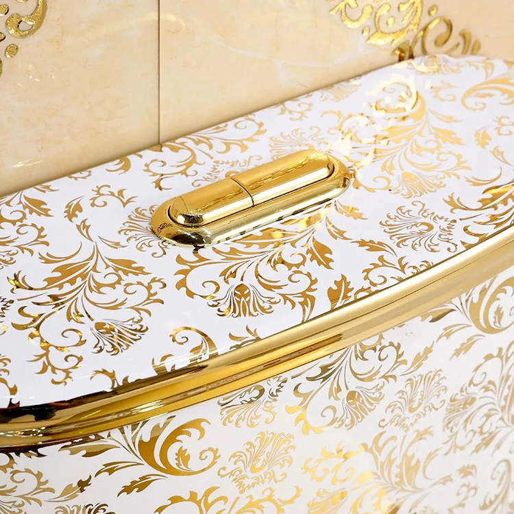 Luxury Modern Toilet With Gold Ornaments - Royal Toiletry Global