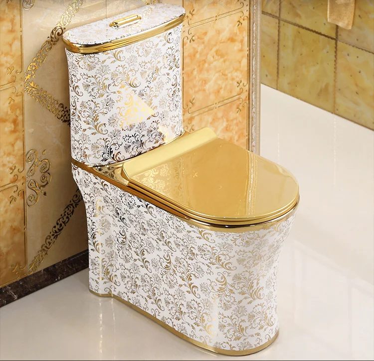 Luxury Modern Toilet With Gold Ornaments - Royal Toiletry Global