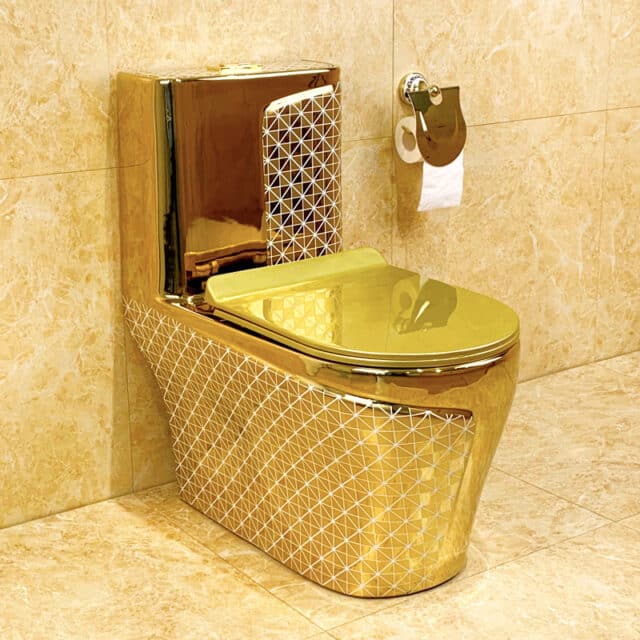 Luxury Gold-Plated Ceramic Toilet with Elegant Finish | Designer ...
