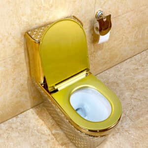 Luxury Gold-Plated Ceramic Toilet with Elegant Finish | Designer ...