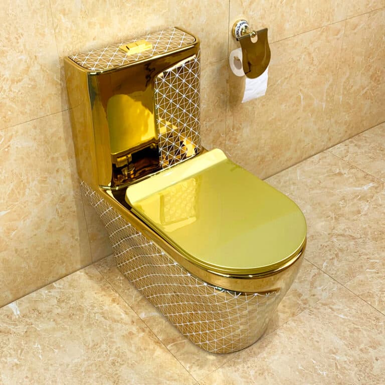 Luxury Toilet With Elegant Gold Plated Surface - Royal Toiletry Global