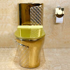 Luxury Gold-Plated Ceramic Toilet with Elegant Finish | Designer ...