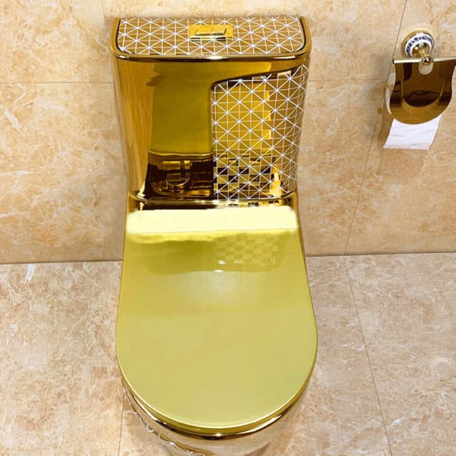 Luxury Gold-Plated Ceramic Toilet with Elegant Finish | Designer ...