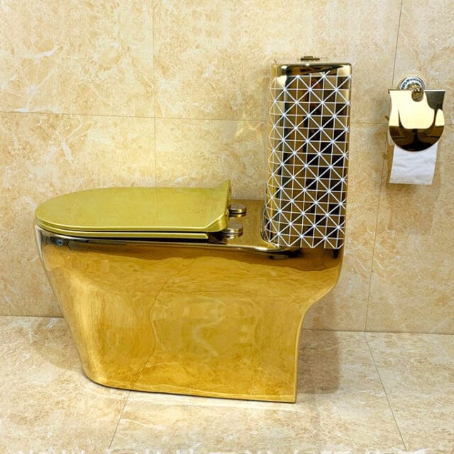 Luxury Gold-Plated Ceramic Toilet with Elegant Finish | Designer ...