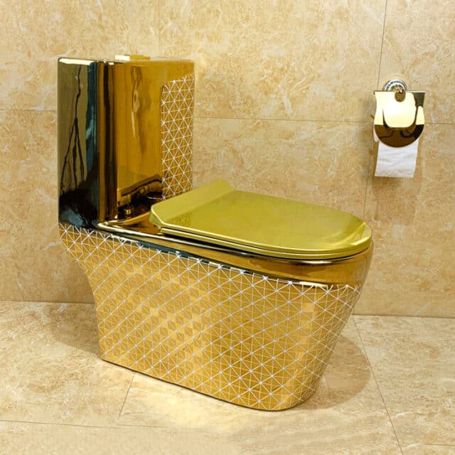 Luxury Gold-Plated Ceramic Toilet with Elegant Finish | Designer ...