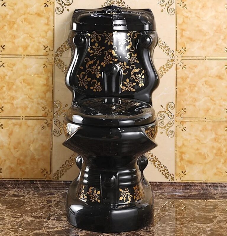 Royal Black Toilet with Gold Accents | Designer Bathroom Fixture ...