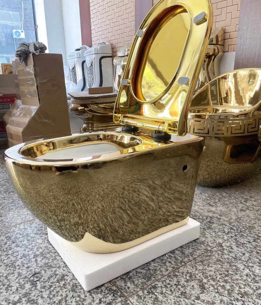 Modern Wall Mounted Plain Gold Toilet - Royal Toiletry Global