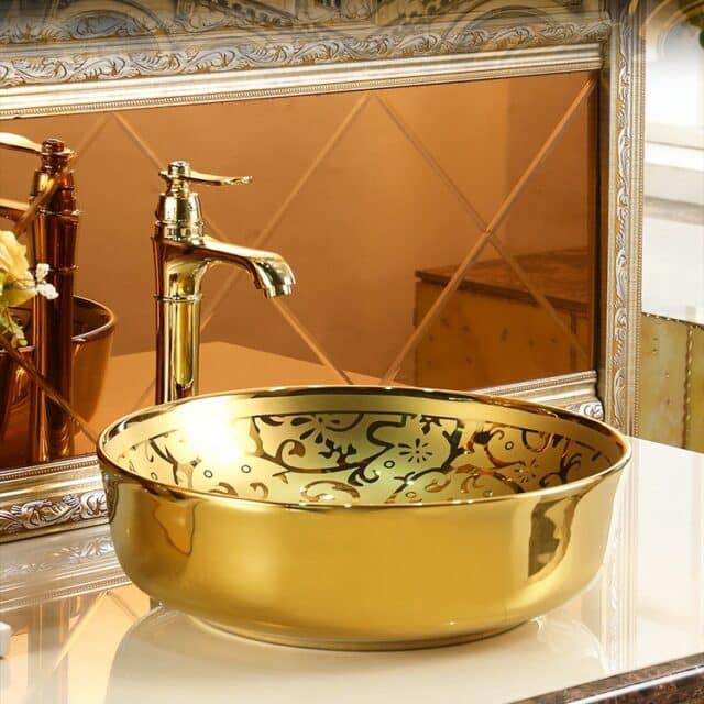 Gold Bathroom Basins | Luxury Ceramic Sinks - Royal Toiletry Global