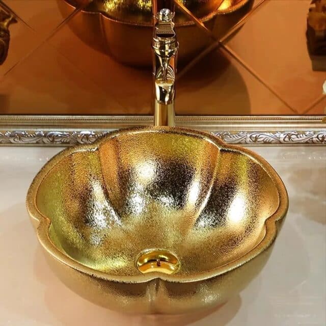 Golden Bloom Vanity Basin - Royal Toiletry Global