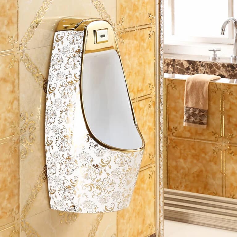 Classic Freestanding Mosaic Gold Urinal - Royal Toiletry Global