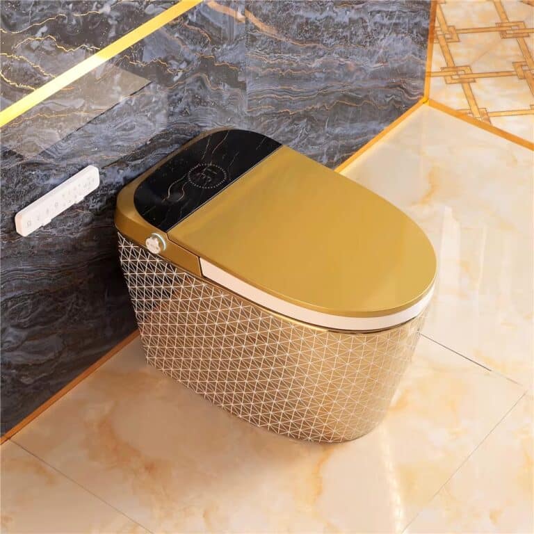 Luxury Gold Smart Toilet with Diamonds Pattern - Royal Toiletry Global