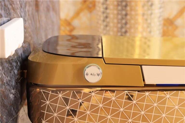 Luxury Gold Smart Toilet with Diamonds Pattern - Royal Toiletry Global