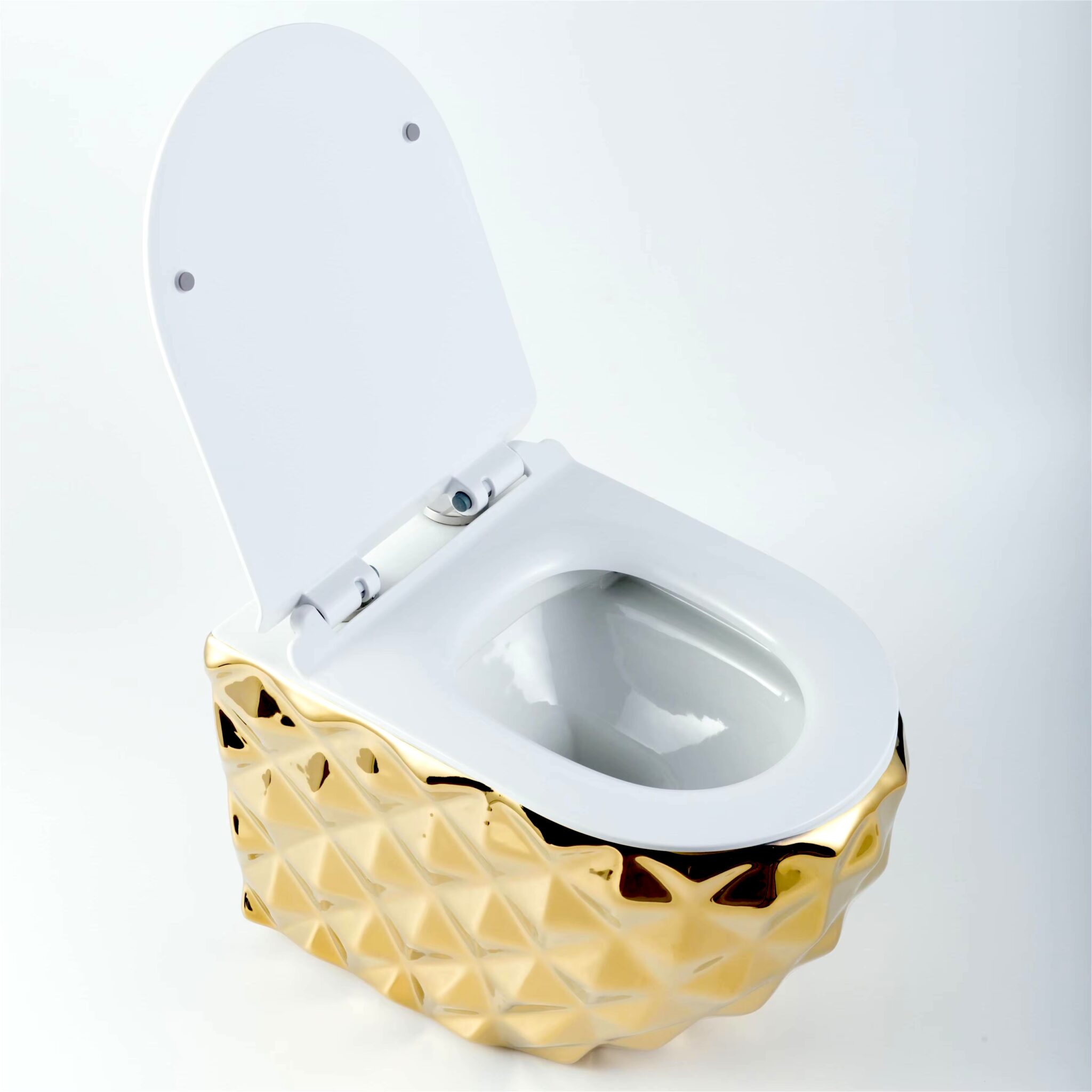 Luxury Gold Wall-Hung Toilet with Diamond Texture Design - Royal ...
