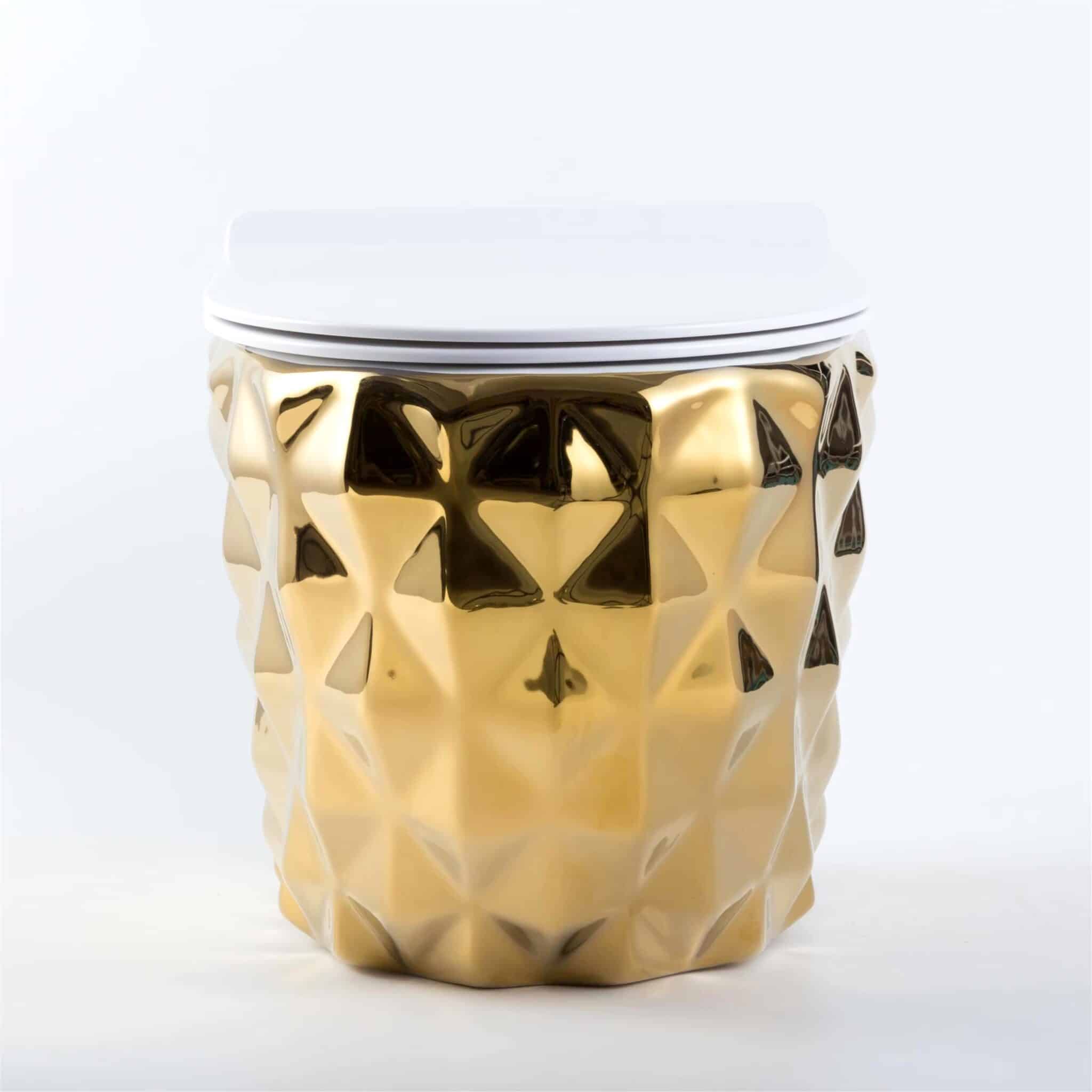 Luxury Gold Wall-Hung Toilet with Diamond Texture Design - Royal ...