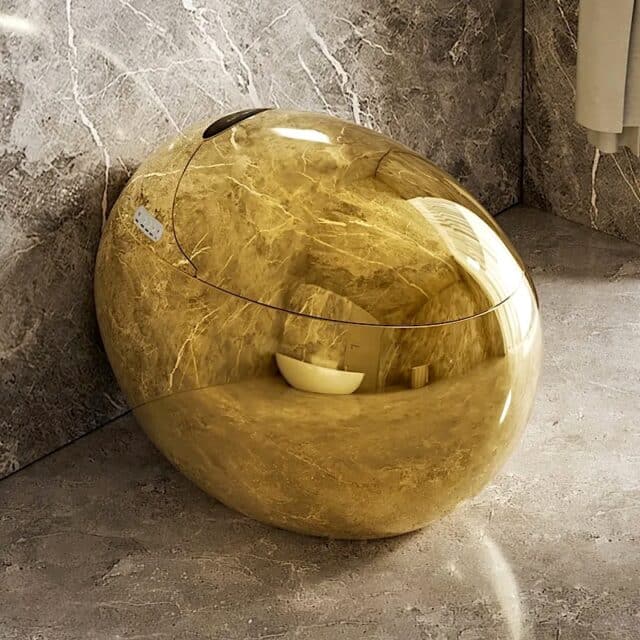 Royal Sphere Plain Gold Smart Toilet – Luxury Modern Bathroom Design ...
