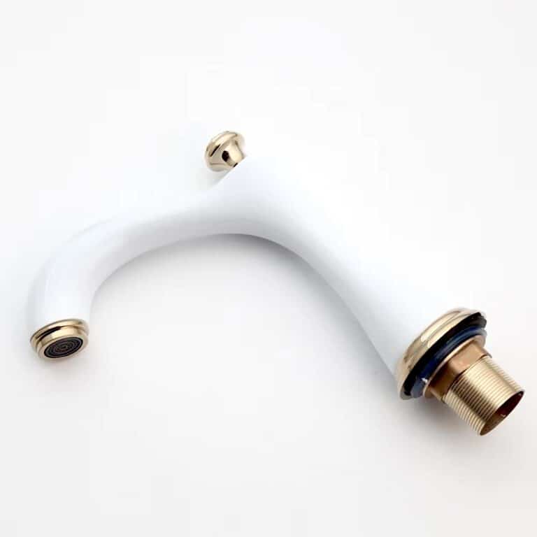 Deluxe White and Gold 2-Handle Bathroom Faucet With Crystals - Royal ...