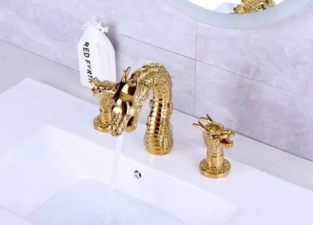 Gold Dragon Faucet - Luxury Widespread Bathroom Sink Tap - Royal ...
