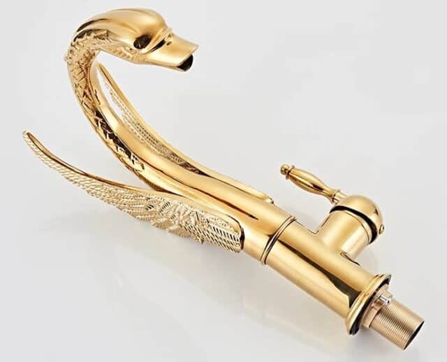 Luxury Gold Swan Faucet – Single Handle Mixer for Bathroom Sink - Royal ...