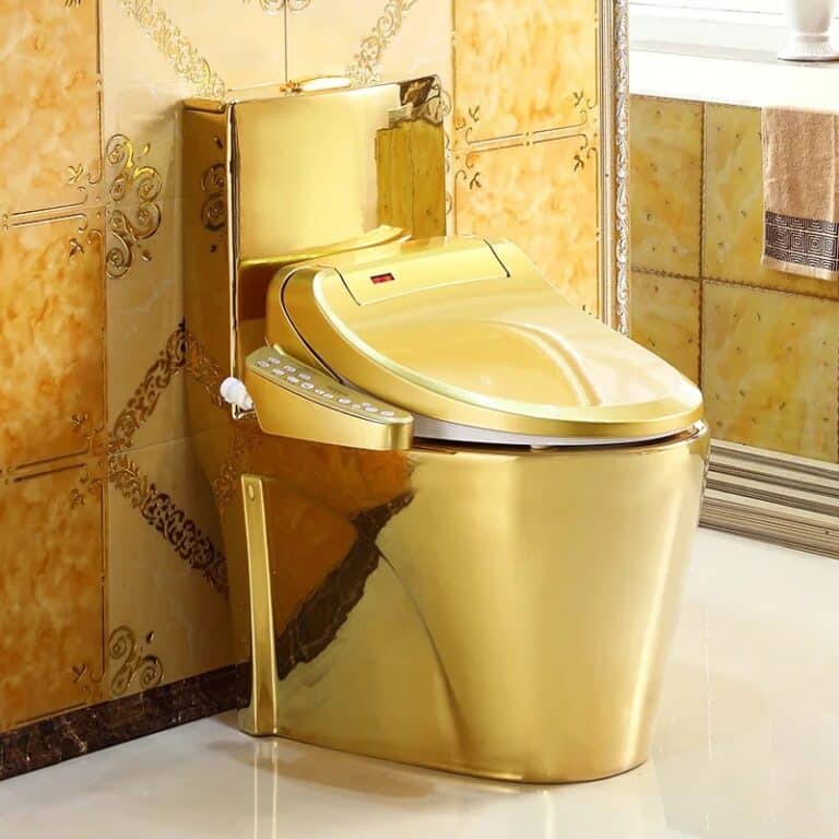 Modern Plain Gold Toilet With Integrated Smart Bidet Seat - Royal ...